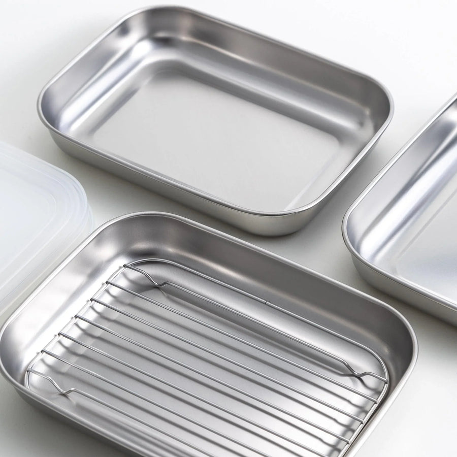 Premium Stainless Prep Trays – Perfect for Food Prep & Storage – JOC Goods