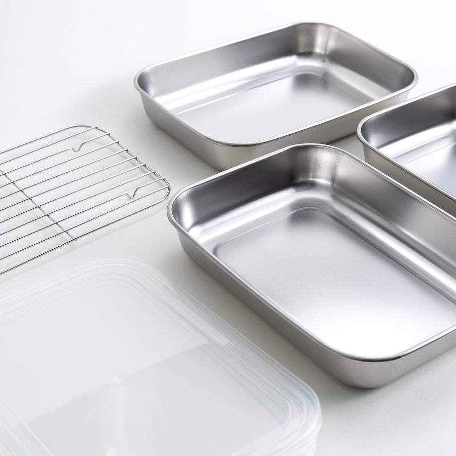 Premium Stainless Prep Trays – Perfect for Food Prep & Storage – JOC Goods