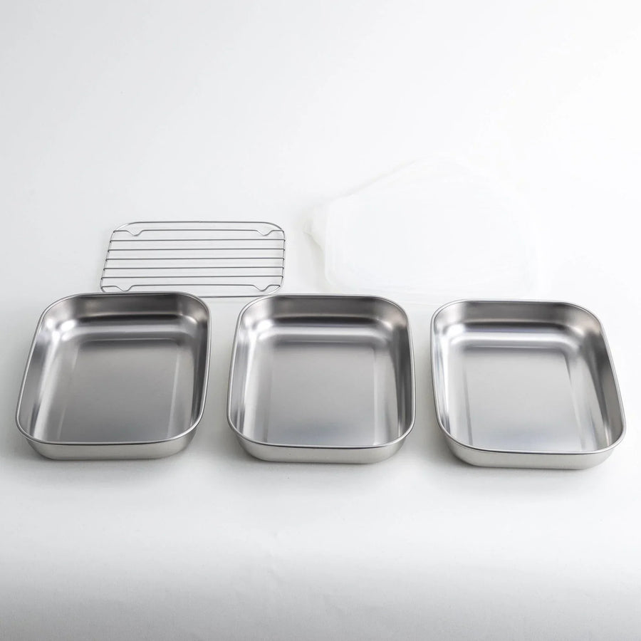 Premium Stainless Prep Trays – Perfect for Food Prep & Storage – JOC Goods