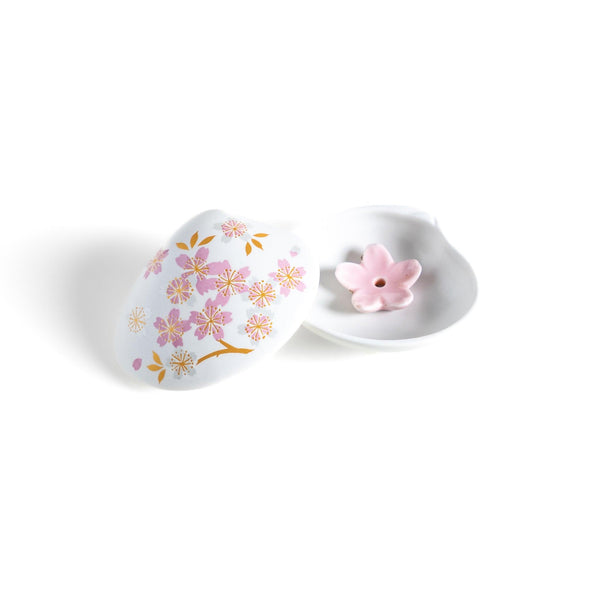 White Sakura Shell Incense Holder – JOC Goods